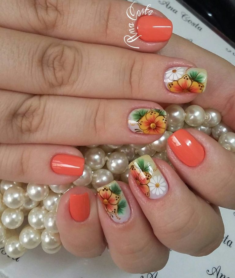 30 Unhas laranjas lindas e poderosas