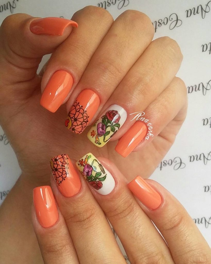 30 Unhas laranjas lindas e poderosas